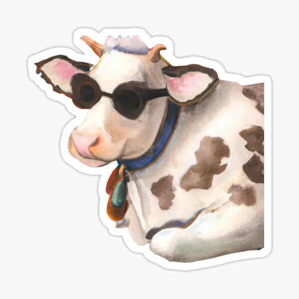 "Funny cool cow, cow lover gift, farming country cow print, cow nursery ...
