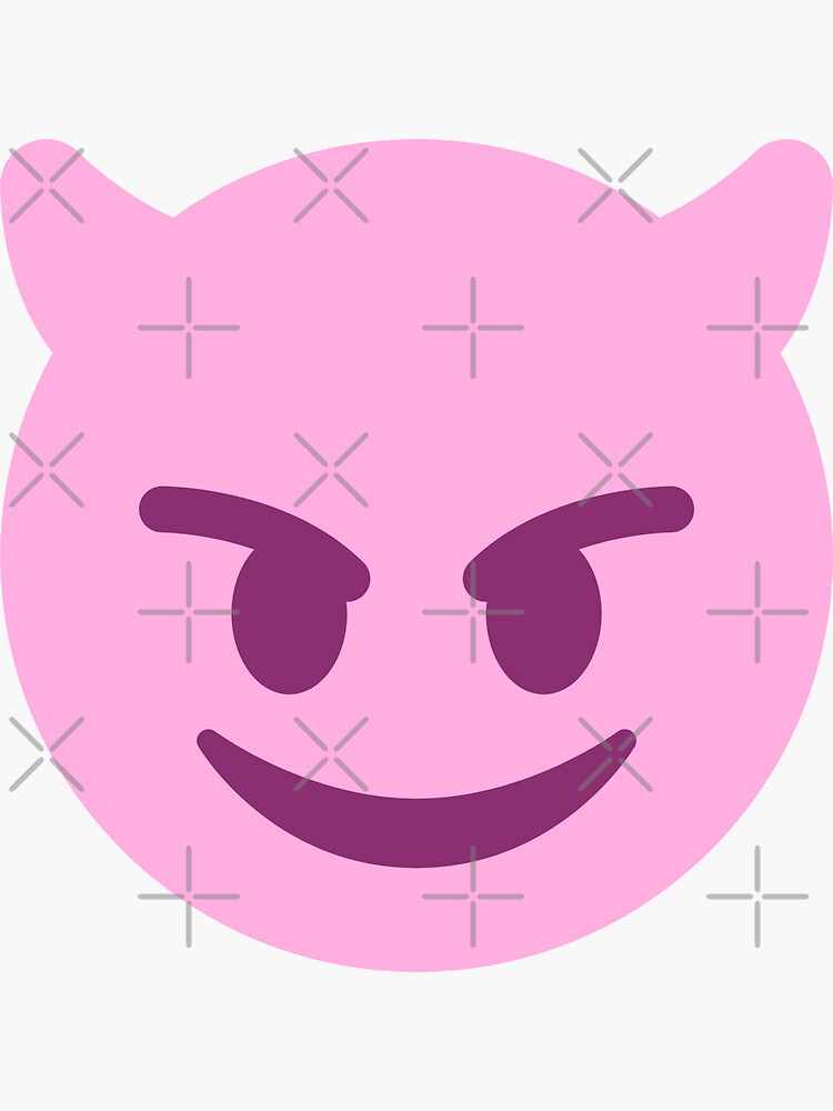 "Pink devil emoji" Sticker for Sale by myabstractmind | Redbubble