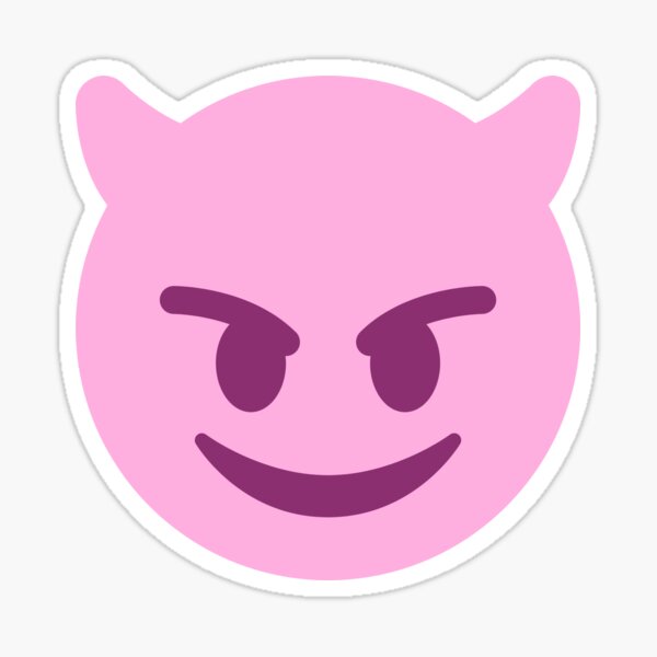 "Pink devil emoji" Sticker for Sale by myabstractmind | Redbubble