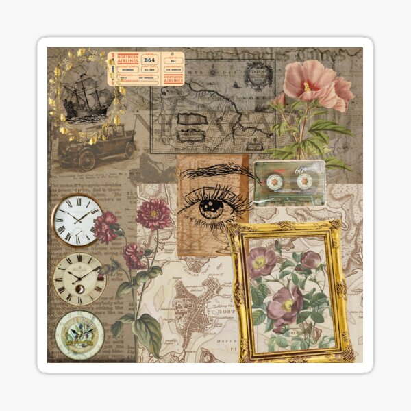 "Vintage Collage" Sticker for Sale by maddysworldart | Redbubble