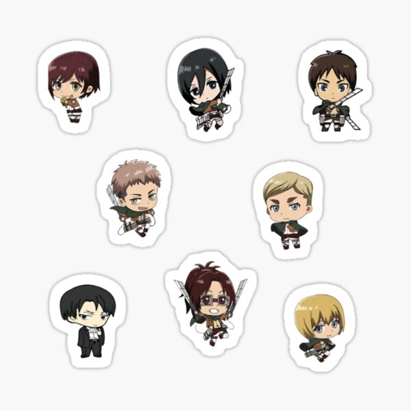 "AOT characters sticker pack " Sticker for Sale by lotfix | Redbubble
