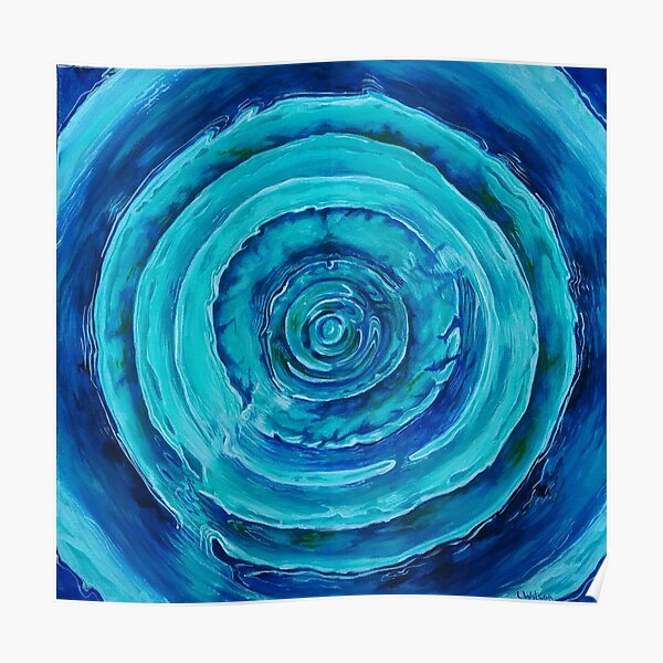 "Ripples, Blue Abstract painting of water ripples painting of water ...