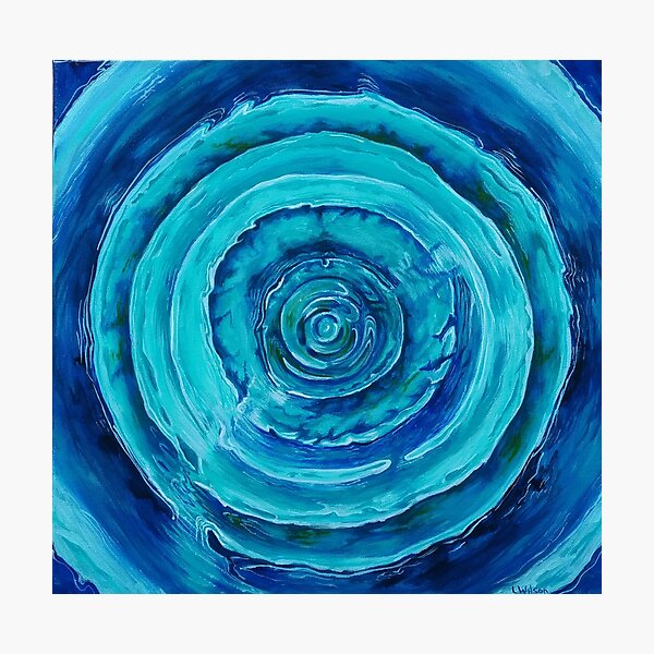 "Ripples, Blue Abstract painting of water ripples painting of water ...
