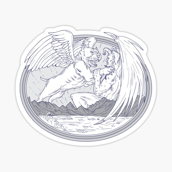 "American Bully Fighting Demon Drawing" Sticker for Sale by patrimonio ...