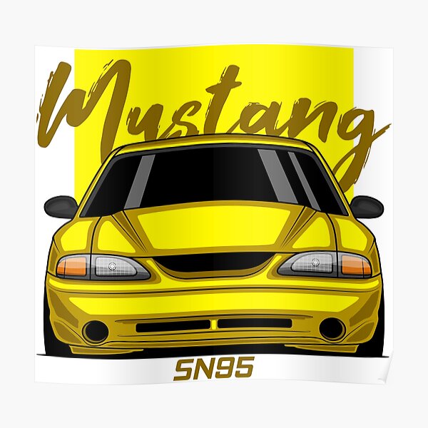"Racing Front Yellow Stang Muscle" Poster for Sale by goldentuners ...