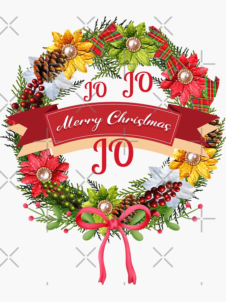 Jo Jo Jo Merry Christmas Stickers Sticker For Sale By Saniya365 Redbubble