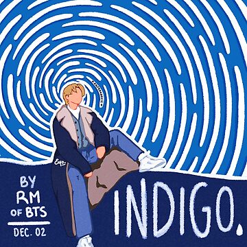 "Indigo | BTS | RM" Sticker for Sale by art-by-emo | Redbubble