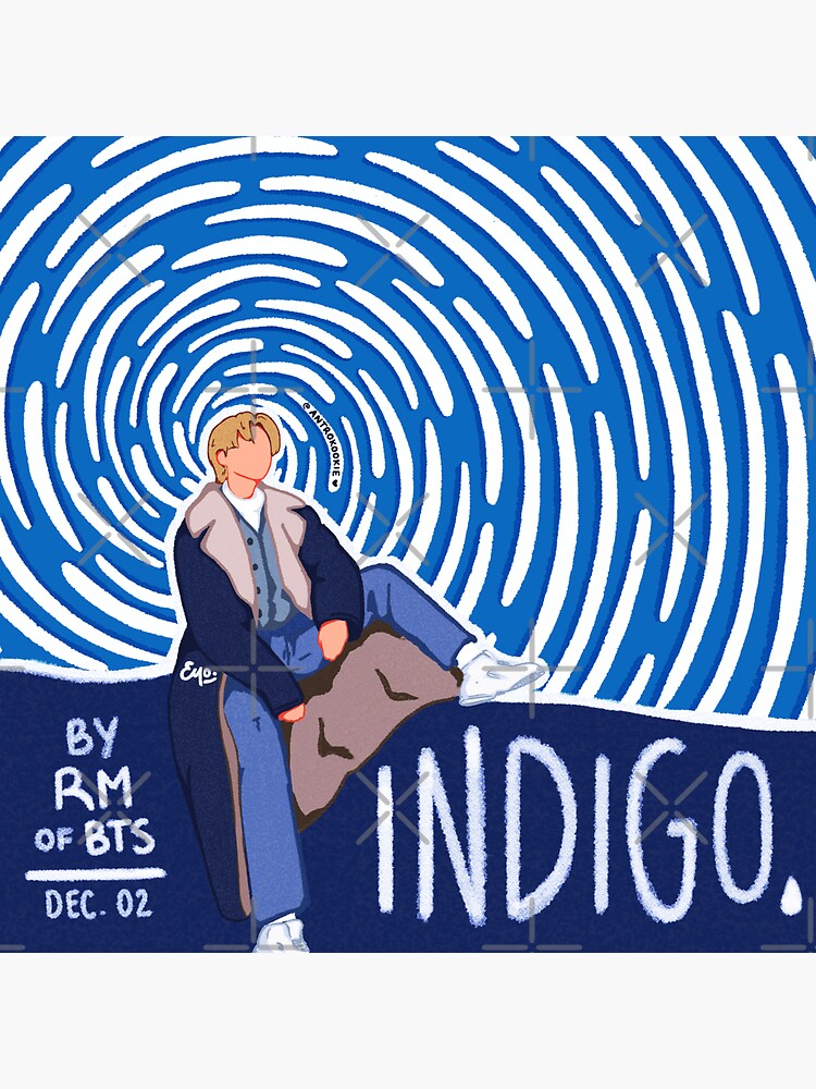 "Indigo | BTS | RM" Sticker for Sale by art-by-emo | Redbubble