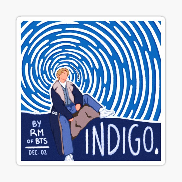 "Indigo | BTS | RM" Sticker for Sale by art-by-emo | Redbubble