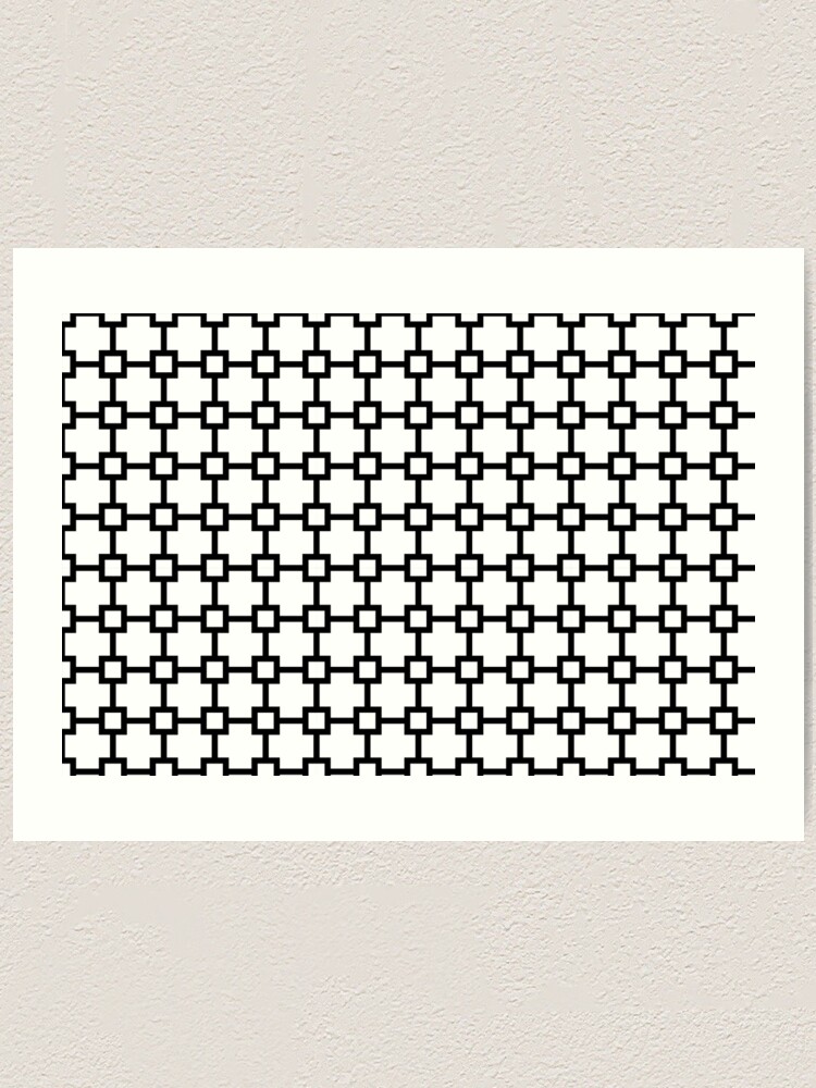 "Black and White Stripe Square Grid Tile Pattern" Art Print for Sale by ...