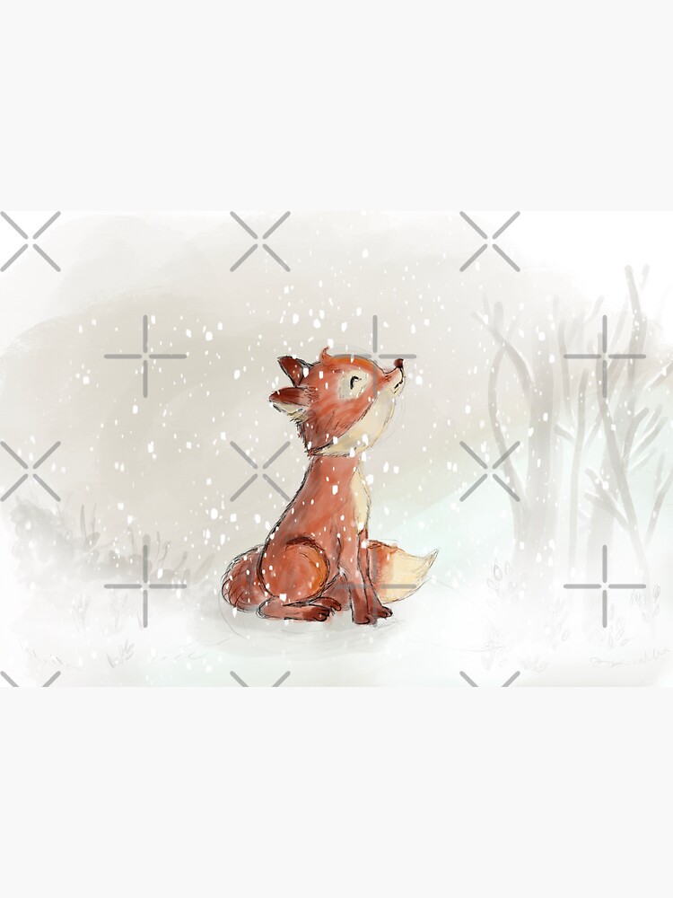 "fox in the snow" Sticker for Sale by Windradkind | Redbubble