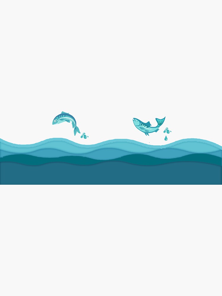 "Wavy Fish" Sticker for Sale by designOz | Redbubble