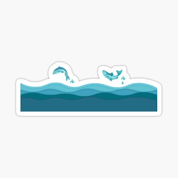 "Wavy Fish" Sticker for Sale by designOz | Redbubble