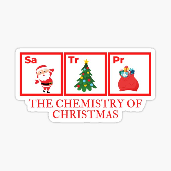 Pegatina «La química de los elementos navideños Papá Noel, árbol de ...