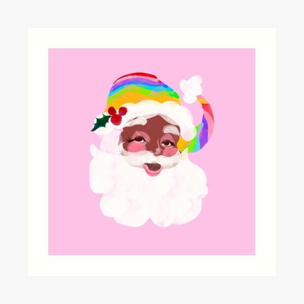 "Pride Santa Artwork, Rainbow Pride Art, Christmas Pride, Diverse Santa ...