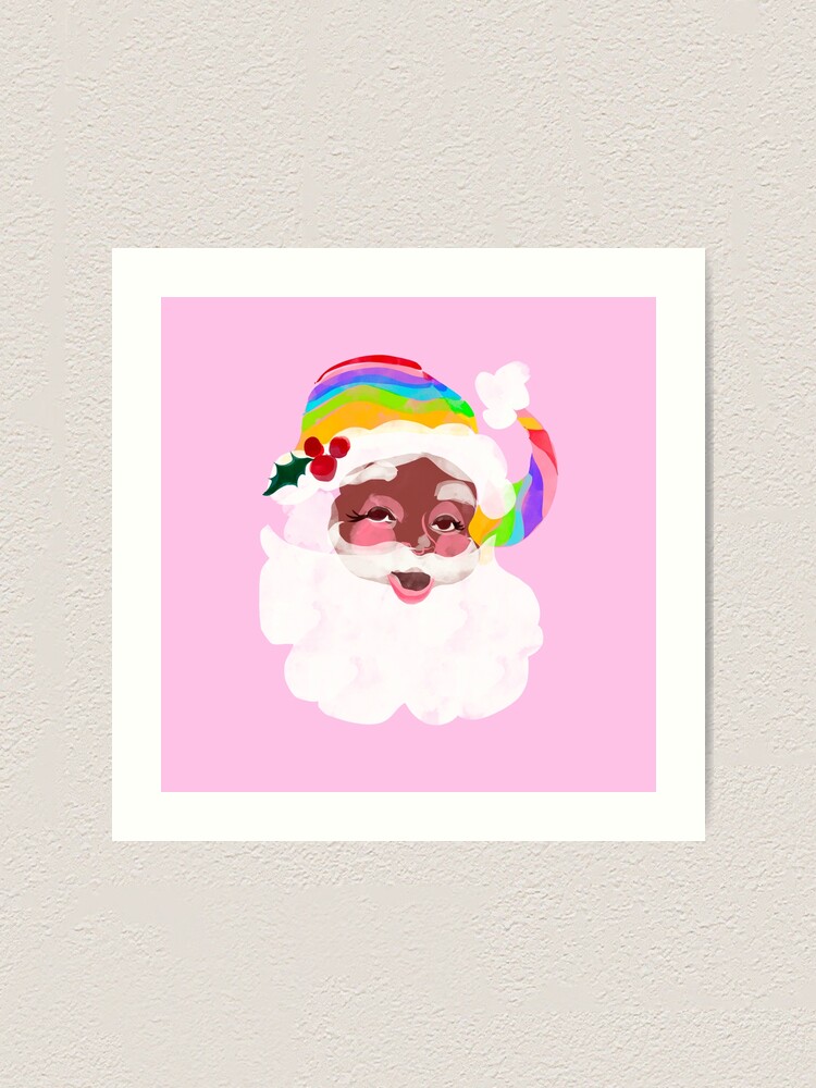 "Pride Santa Artwork, Rainbow Pride Art, Christmas Pride, Diverse Santa ...