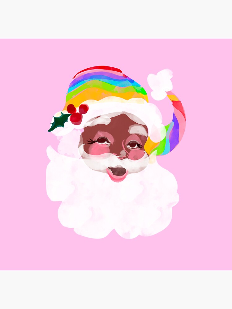 "Pride Santa Artwork, Rainbow Pride Art, Christmas Pride, Diverse Santa ...