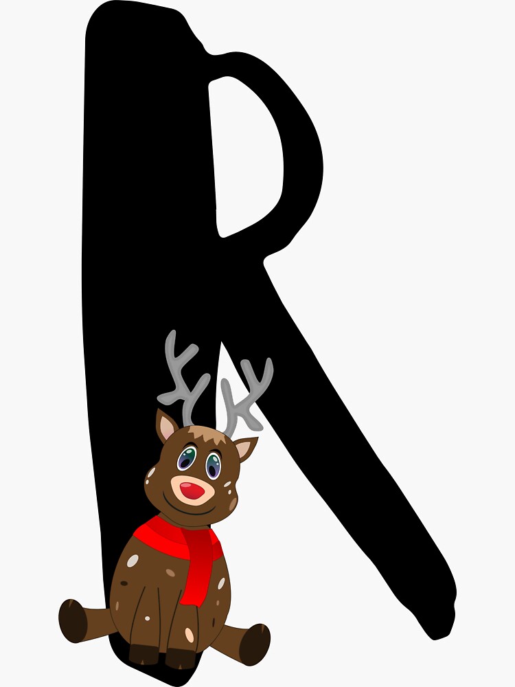 "R Christmas Reindeer Monogram Letter | Alphabet" Sticker for Sale by A ...