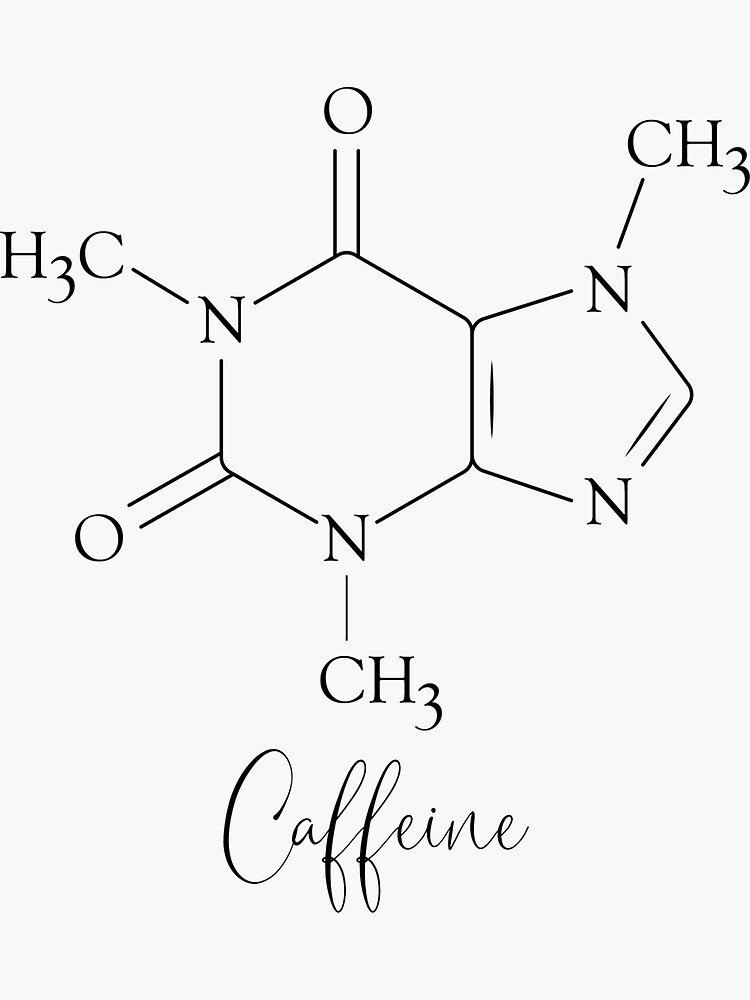 "Caffeine Molecule" Sticker for Sale by Little-Design | Redbubble