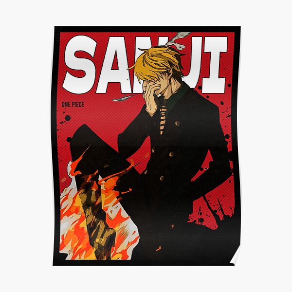 "Vinsmoke Sanji One Piece Red Comic Design" Poster for Sale by IkaXII ...