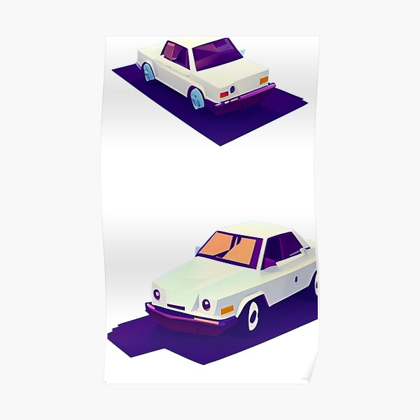 "polygon car art" Poster for Sale by KINGMAGIC | Redbubble