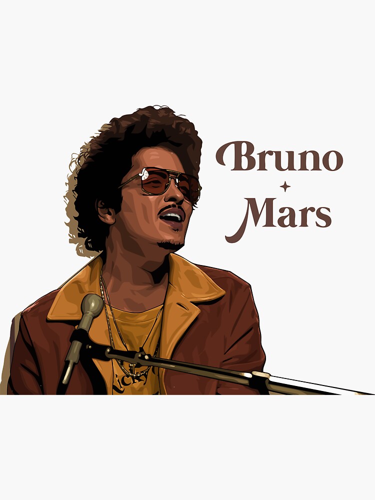 "bruno mars music logo" Sticker for Sale by sehajinams | Redbubble