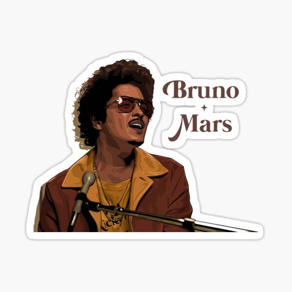 "bruno mars music logo" Sticker for Sale by sehajinams | Redbubble