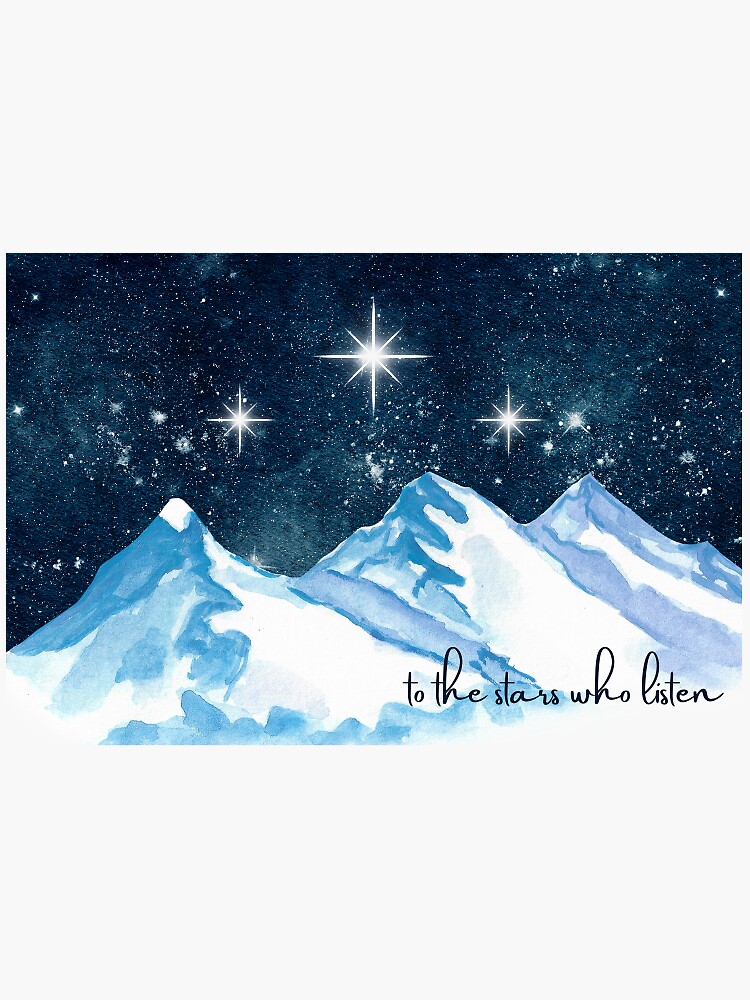 "ACOTAR 'To the stars who listen' quote sticker" Sticker for Sale by ...
