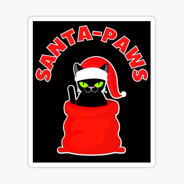 "Christmas Approaching, Santas cat, Santa Paws" Sticker for Sale by ...