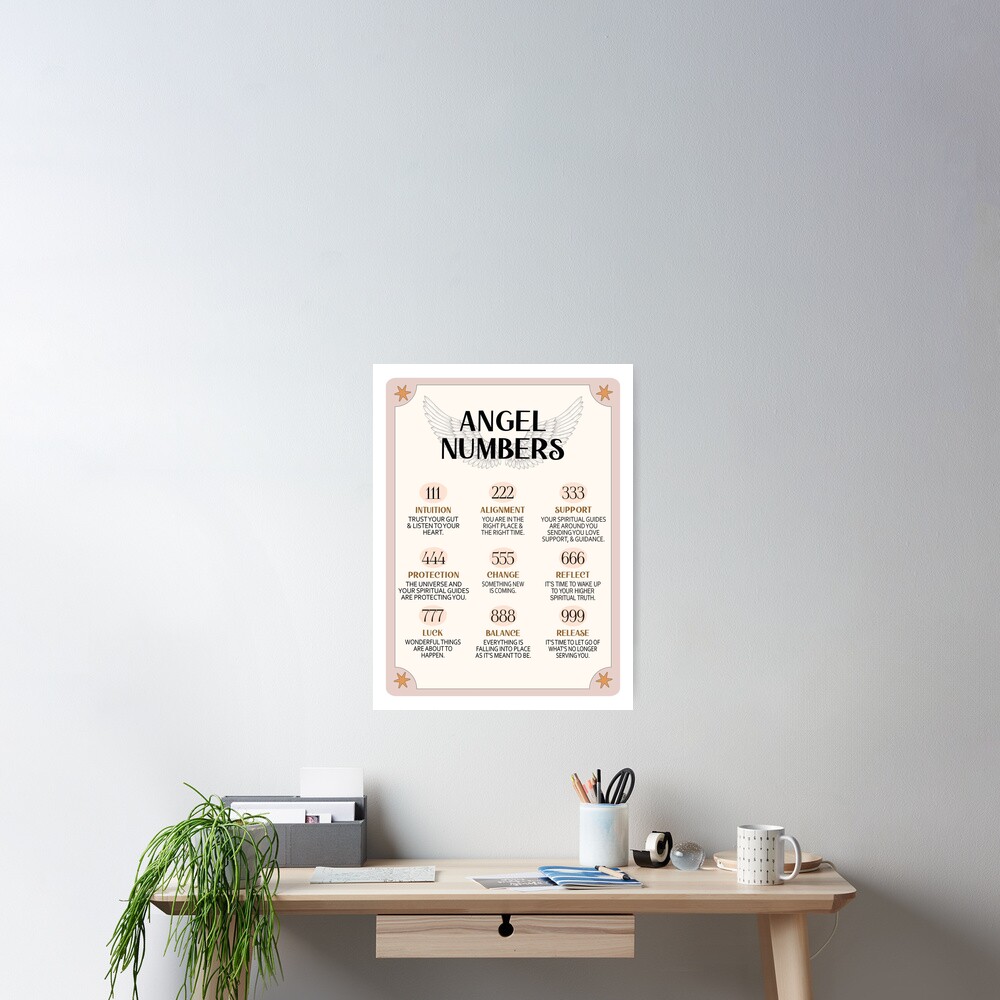 "Meaning and Spiritual Message Angel Numbers" Poster for Sale by ...