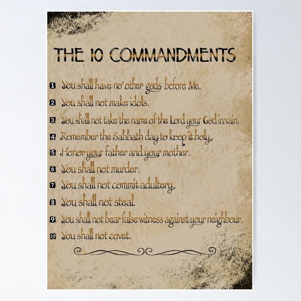 "10 COMMANDMENTS" Poster for Sale by GinaDesignUK | Redbubble