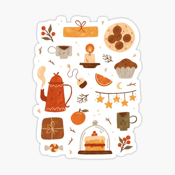 "Festive Tea Time" Sticker for Sale by ohjessmarie | Redbubble