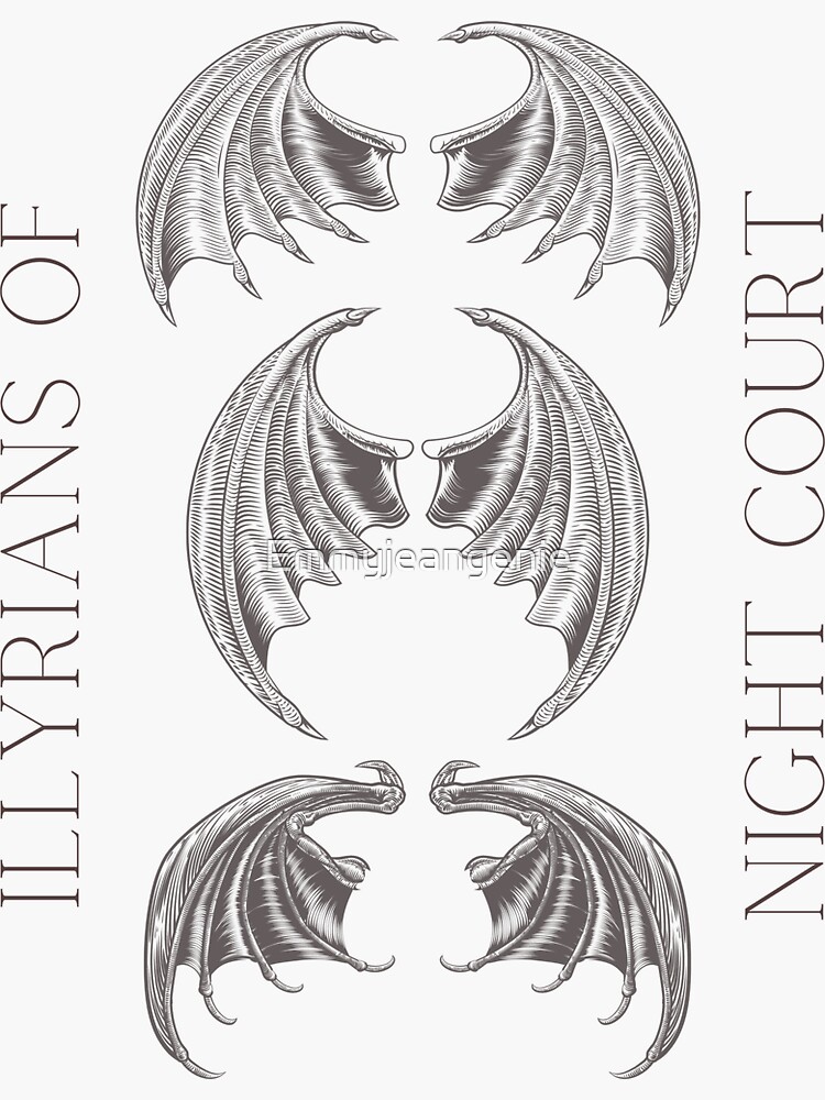 "Illyrian Wing Spans" Sticker for Sale by Emmyjeangenie | Redbubble