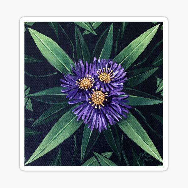 "Purple Aster Design" Sticker for Sale by MelissaSZane | Redbubble