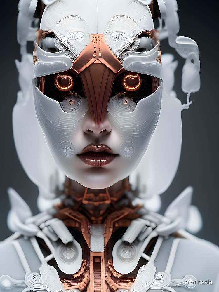 "Cyborg Woman with copper details - modern cyberpunk digital art ...