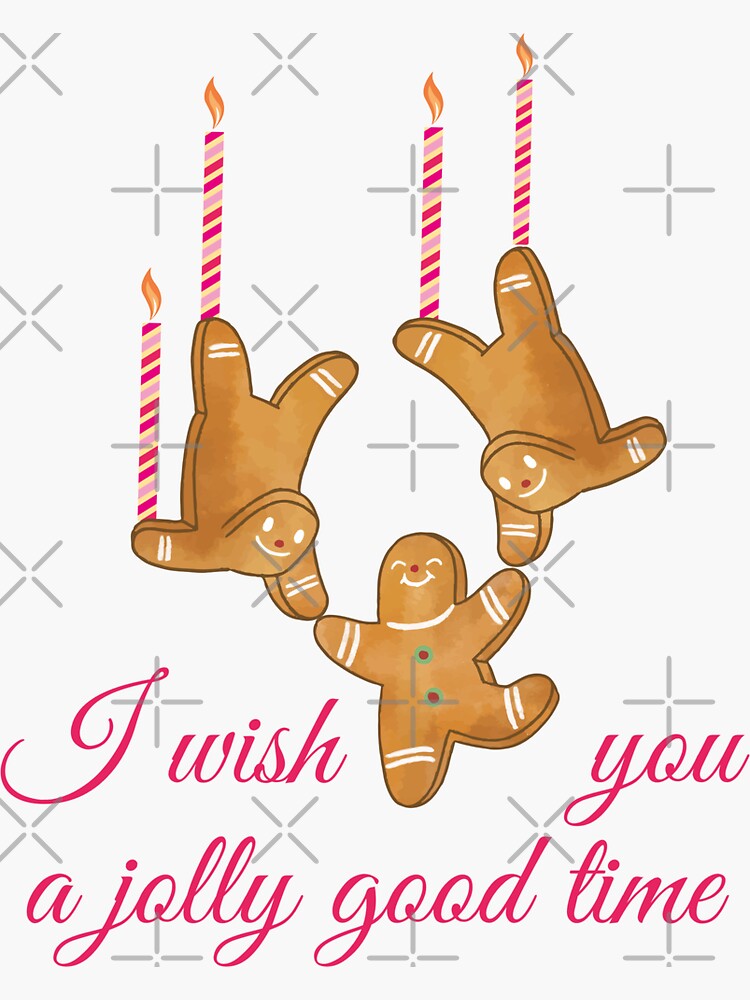 "Jolly good time - gingerbread men" Sticker for Sale by verobydesign ...