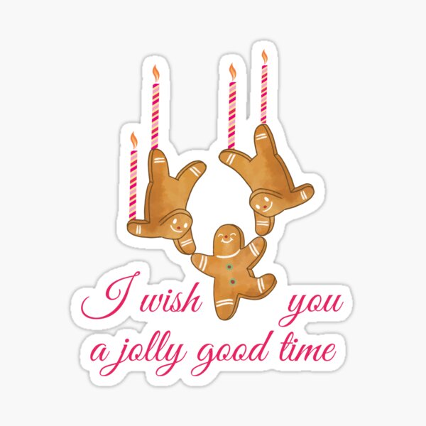"Jolly good time - gingerbread men" Sticker for Sale by verobydesign ...