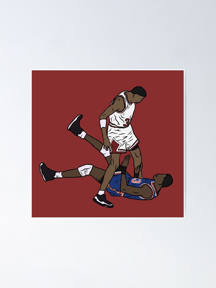"Scottie Pippen Standing Over Patrick Ewing" Poster for Sale by ...