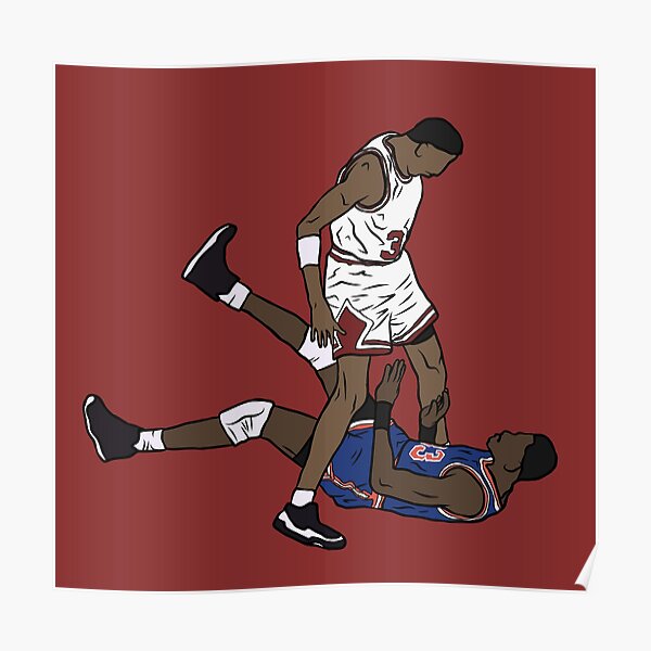 "Scottie Pippen Standing Over Patrick Ewing" Poster for Sale by RatTrapTees | Redbubble