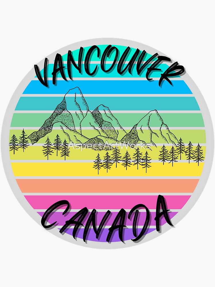 "Vancouver Canada Mountains" Sticker for Sale by AspectArtWorks | Redbubble