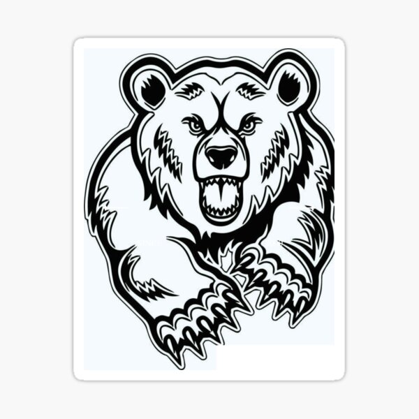 "grizzly bear" Sticker for Sale by SergHarch | Redbubble