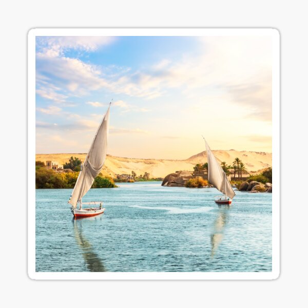 "Nile view in Aswan" Sticker for Sale by Art-Zhela | Redbubble