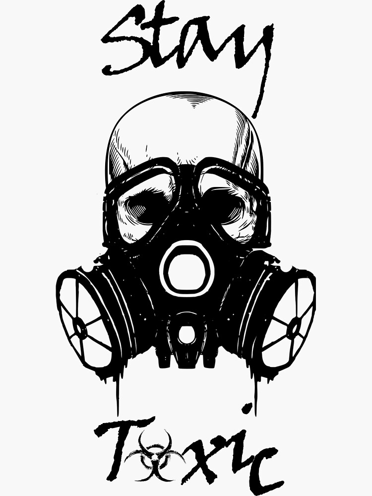 "STAY TOXIC - Skull Shirt Design" Sticker for Sale by SJproducts365 ...