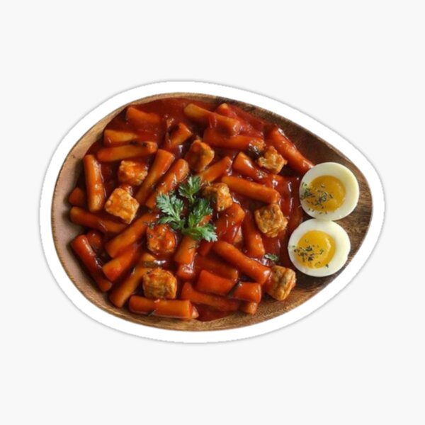"Rice Cakes Tteokbokki - 떡볶이" Sticker for Sale by Kito-Kato | Redbubble