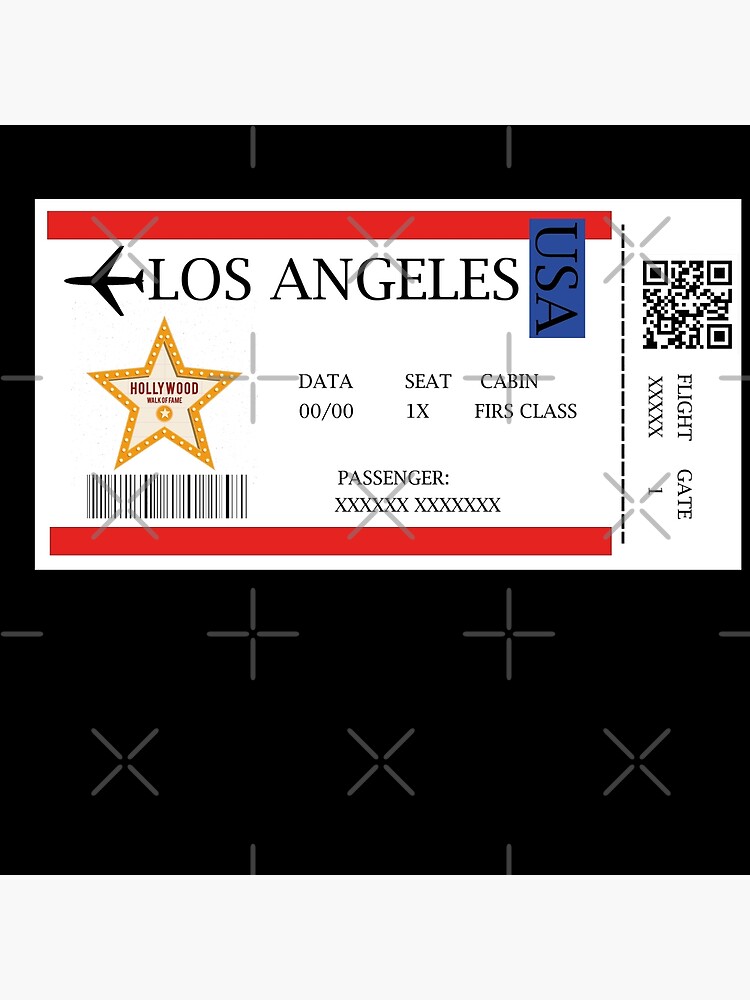 "Flight Ticket Los Angeles" Poster for Sale by HRistDesign | Redbubble
