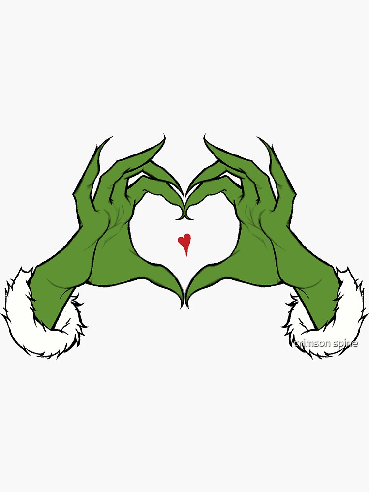 "Grinch heart" Sticker by Krasnyzmeya | Redbubble