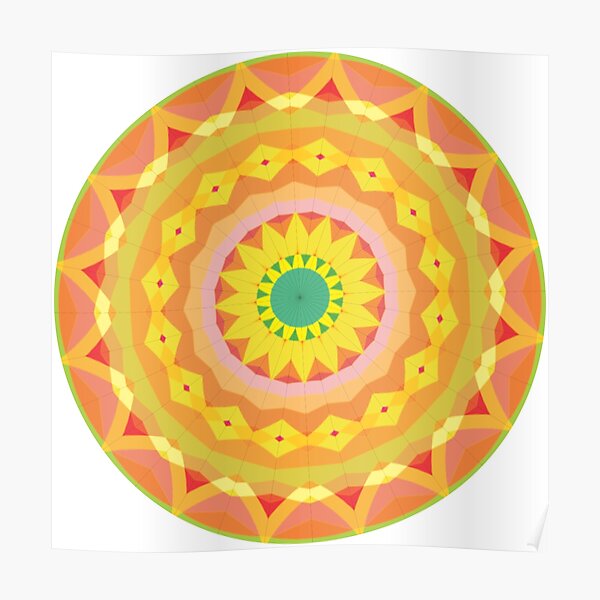 "Golden Sunburst | Mandala Art" Poster for Sale by WildFuzz | Redbubble