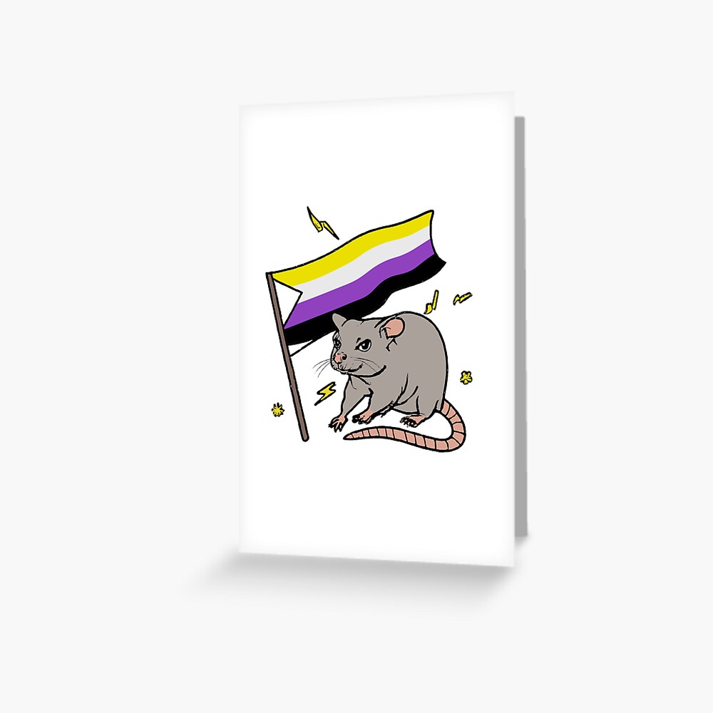 "LGBTQ cute non binary pride flag rat" Greeting Card for Sale by tsfea ...