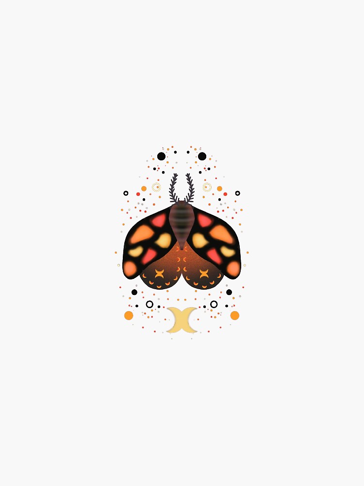 "Fire Moth with details" Sticker for Sale by rkuttner | Redbubble