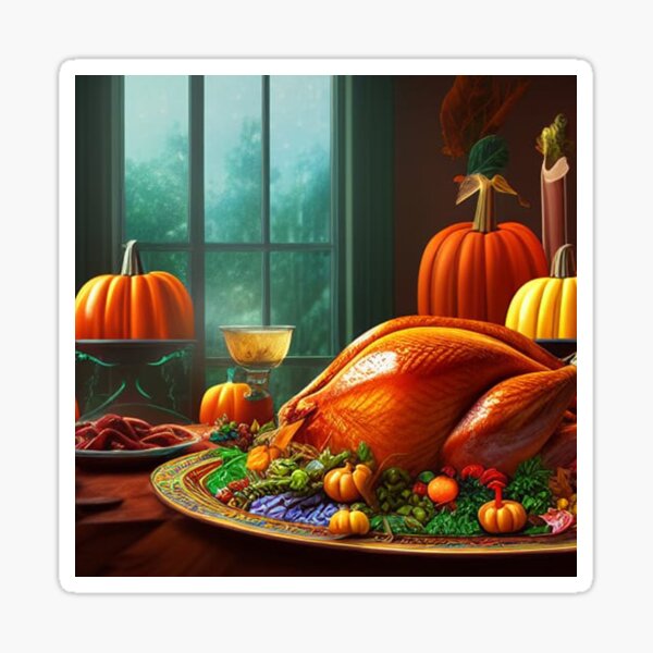 "Turkey Feast" Sticker for Sale by AbstractBEE | Redbubble